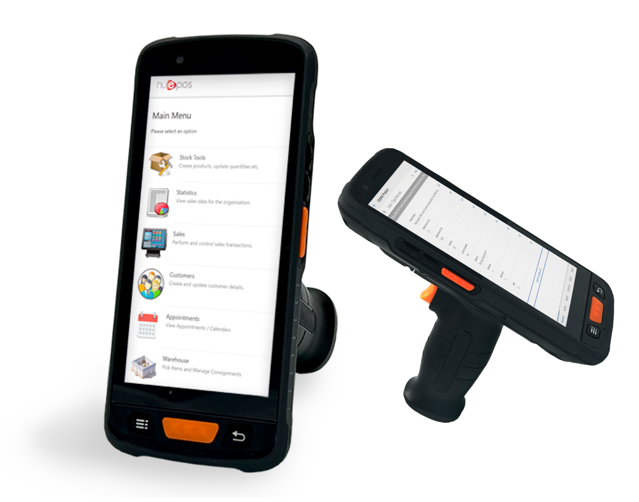 NuEPOS - Mobile PDA with integrated barcode scanners